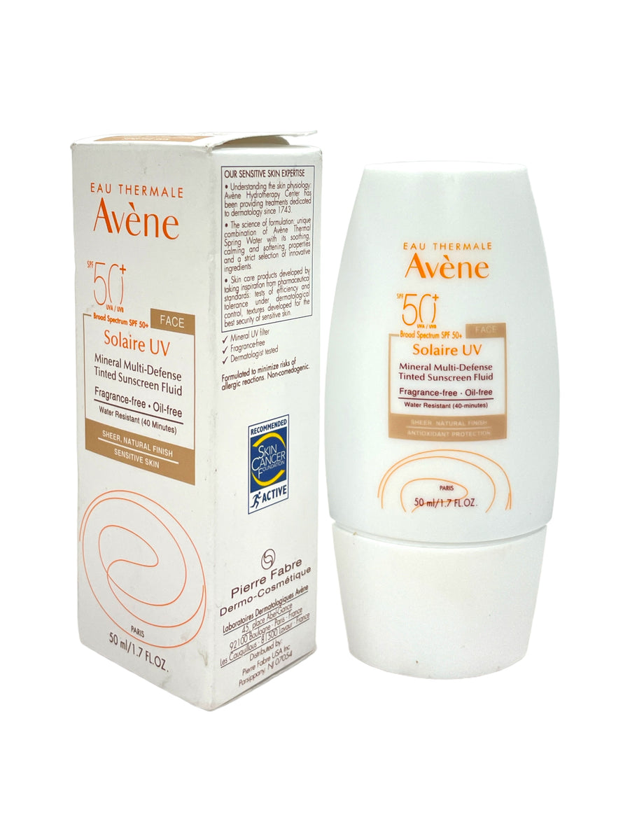Avene Solaire Mineral Multi-Defense Tinted Sunscreen Fluid SPF50 Sheer ...