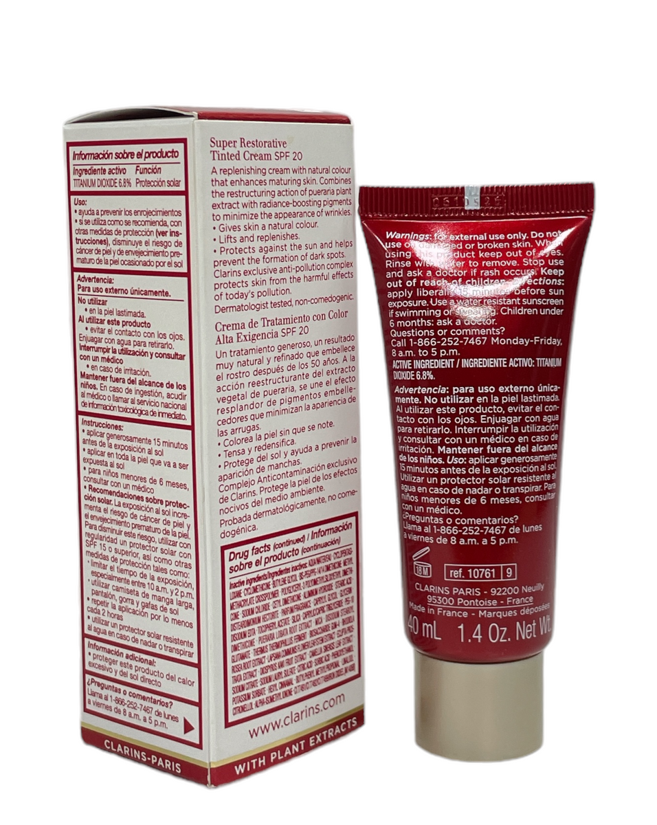 Clarins Super Restorative Tinted Cream SPF20 (40ml / 1.4oz) – Glam ...
